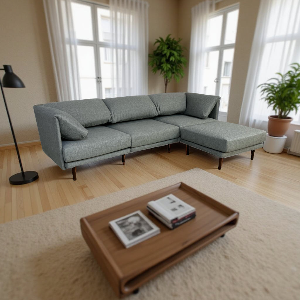 Burrow Range Gray Sectional Couch with Ottoman – KyDeco